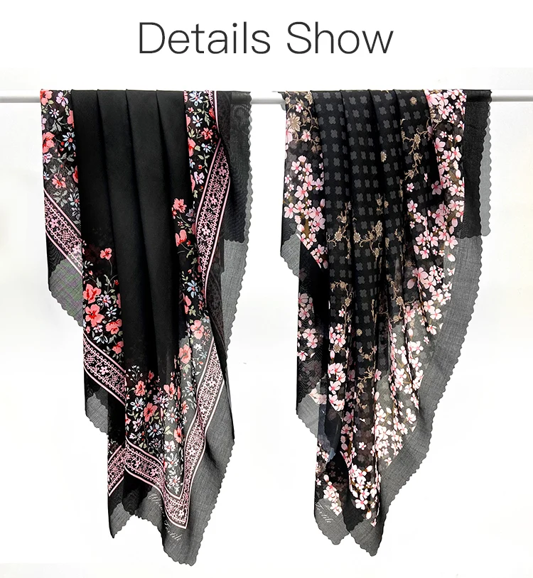 Shop Our Classic Custom Printed Square Cotton Voile Hijabs