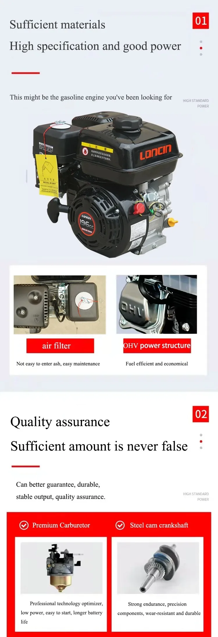 Loncin G200f 6.5hp 196cc 4.1kw Manual Start Gasoline Engine Loncin ...