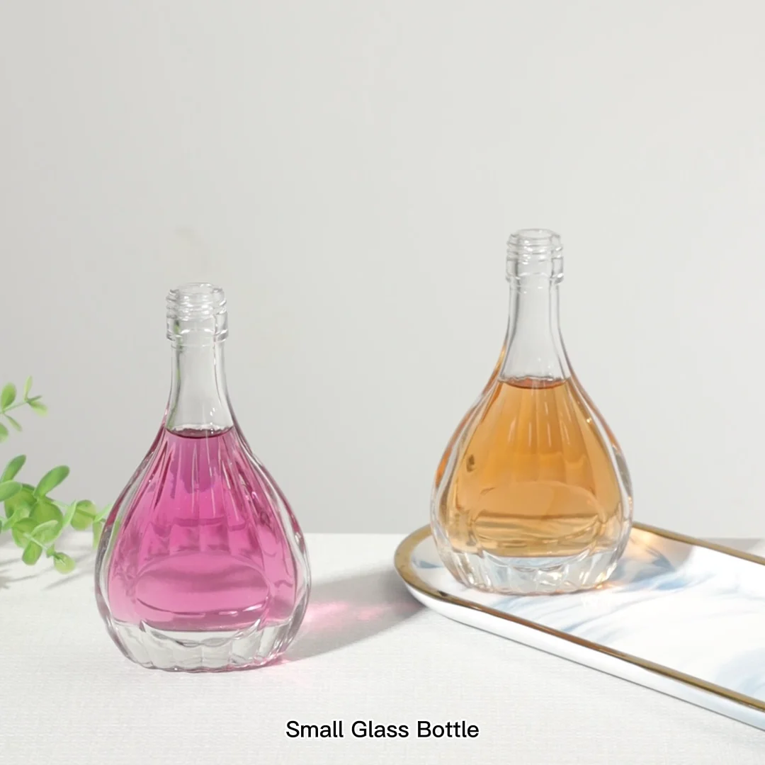 Customized 90ml Unique Shape Glass Bottles Thick Bottom Vodka Whisky ...