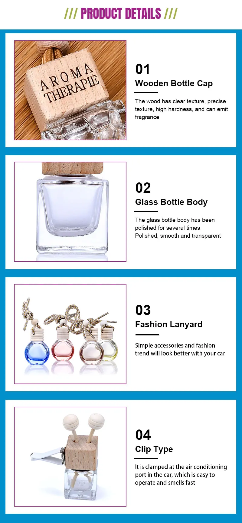 Diffuser Car Air Freshener - Hanging Perfume Bottle