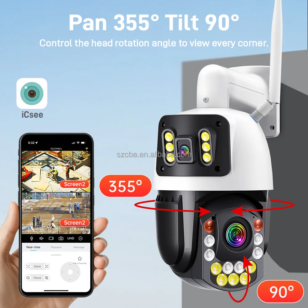 4K Wireless Solar 50X PTZ CCTV Security Camera with Laser Light