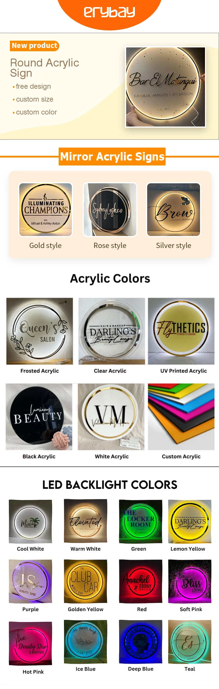 Custom Mirror Acrylic Signboard Logo Signage Design Light Up Letters ...