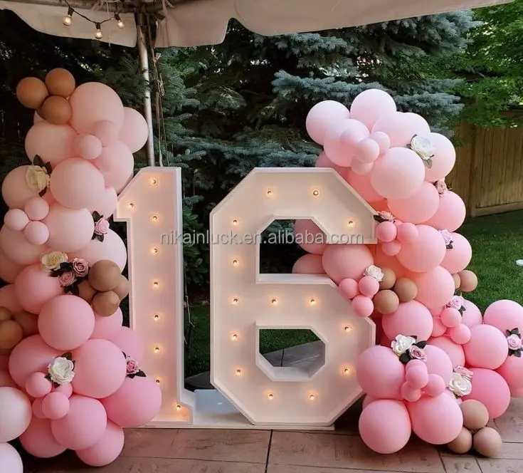 4ft Large Floor Birthday Party Numbers Gold Silver Acrylic Mirror ...