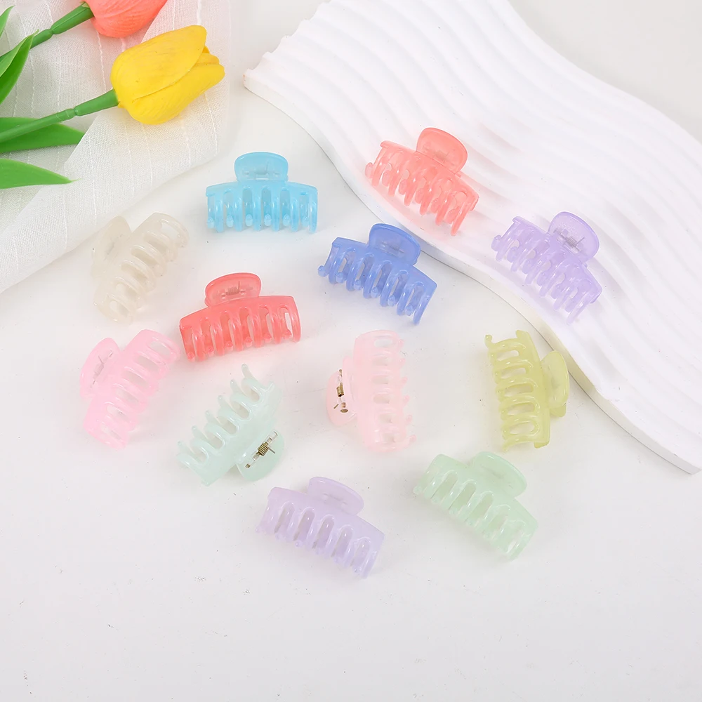 Classic Plastic Eight-claw Hairpin,Transparent Small Keel Hairpin,Cute ...