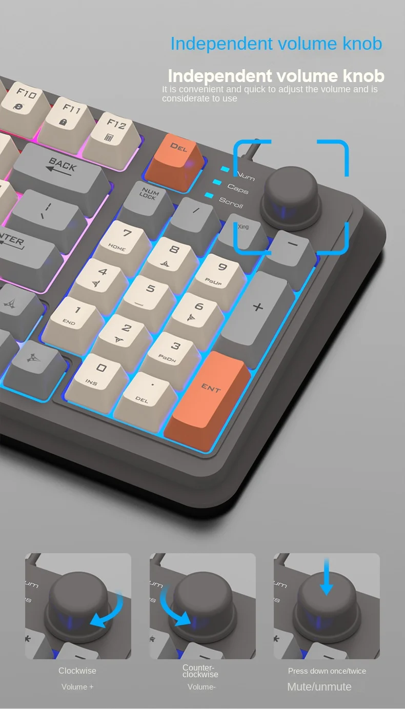 94 Keys Wired Multicolor Keyboards Gaming Keyboards Color Lights ...