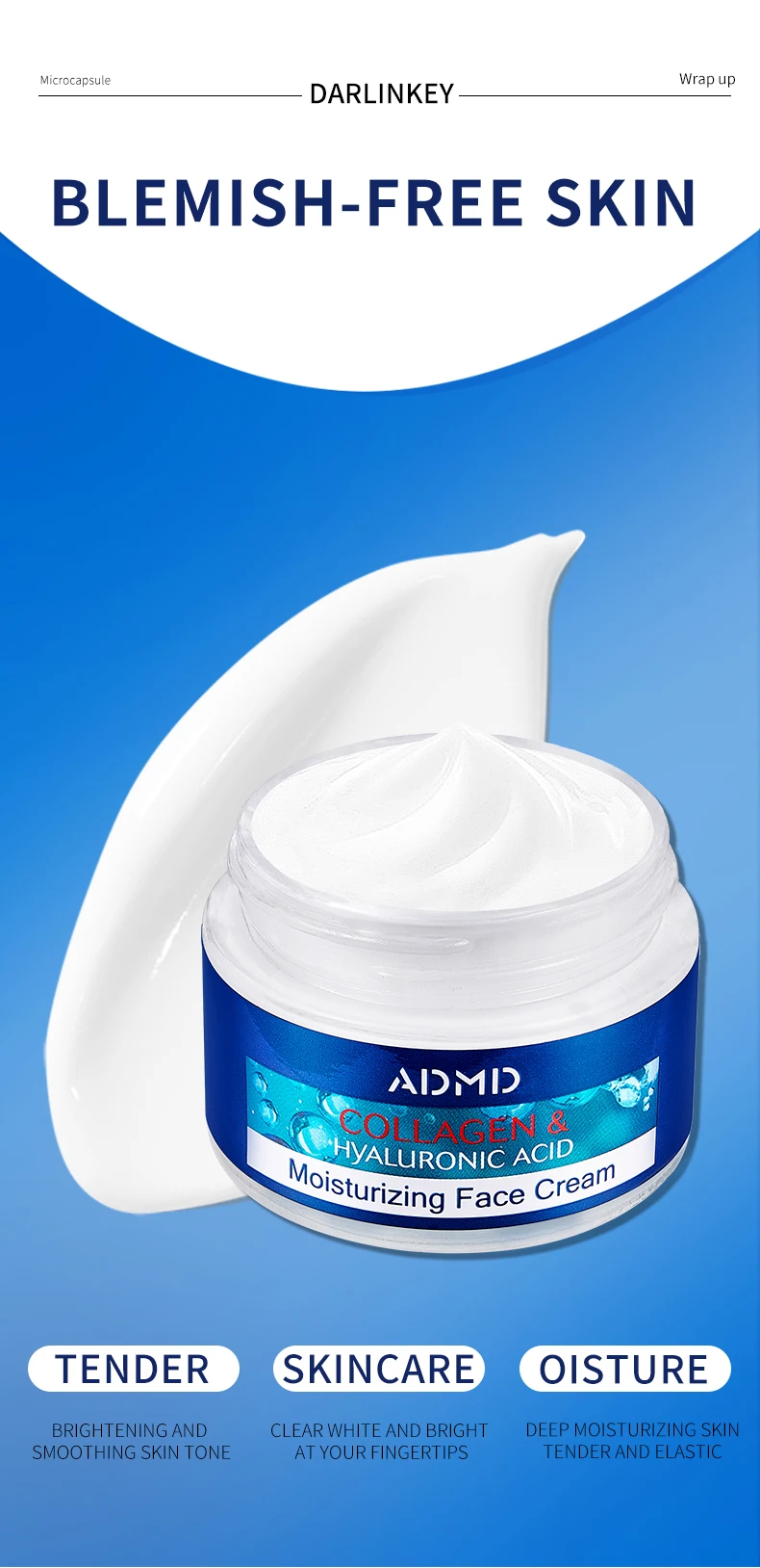 Collagen Face Cream Beauty Face Skin Care Natural Organic Collagen Hyaluronic Acid Moisturizing