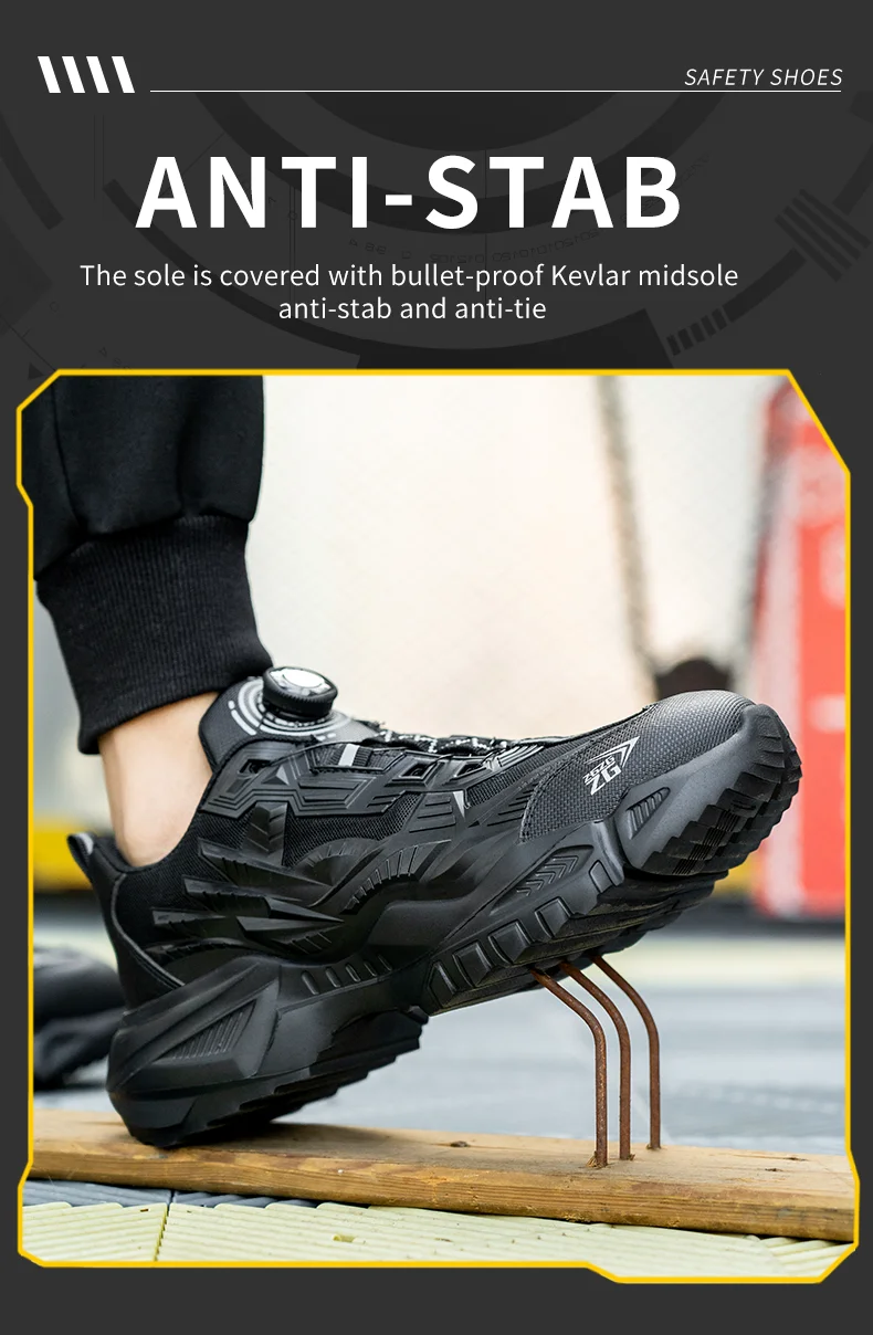 8824 Black Fast Lacing System - Safe Sport Shoes with Steel Toe