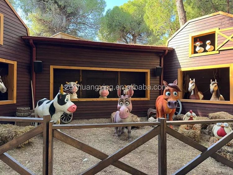 Life Size Cartoon Appearance Animatronic Farm Animal Milk Cow for Sale