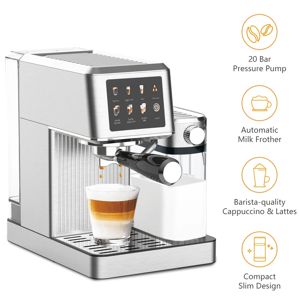 NEW Household Espresso Coffee Machine with Automatic Milk Frother 20 ...