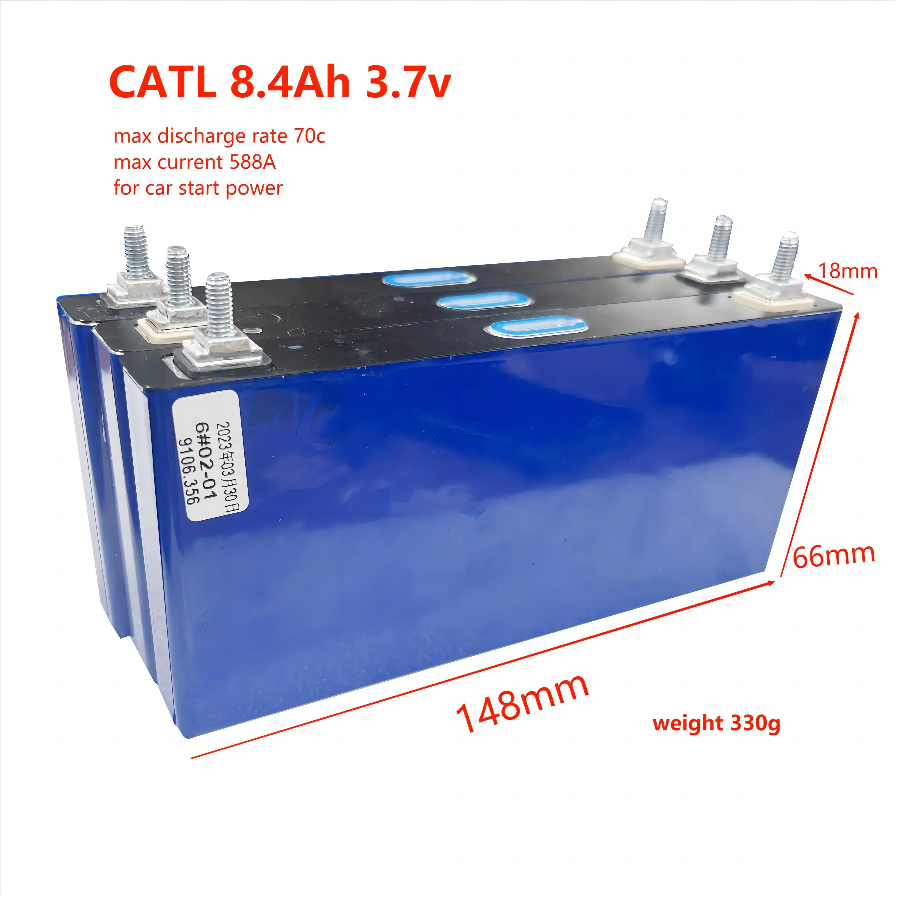 70c Discharge Rechargeable Li-nmc Catl Battery 10ah Prismatic 3.7v 8 ...