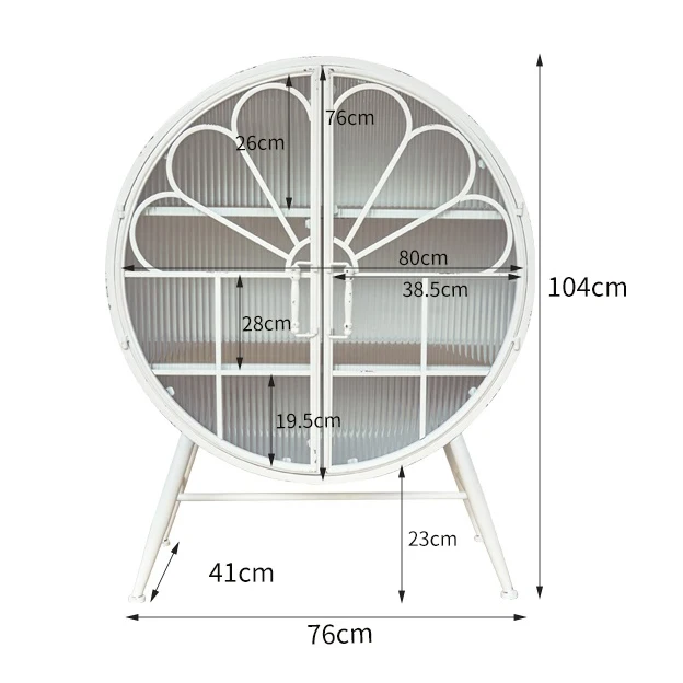 Home Living Room Modern Rustic White Color Iron Metal Round Storage ...