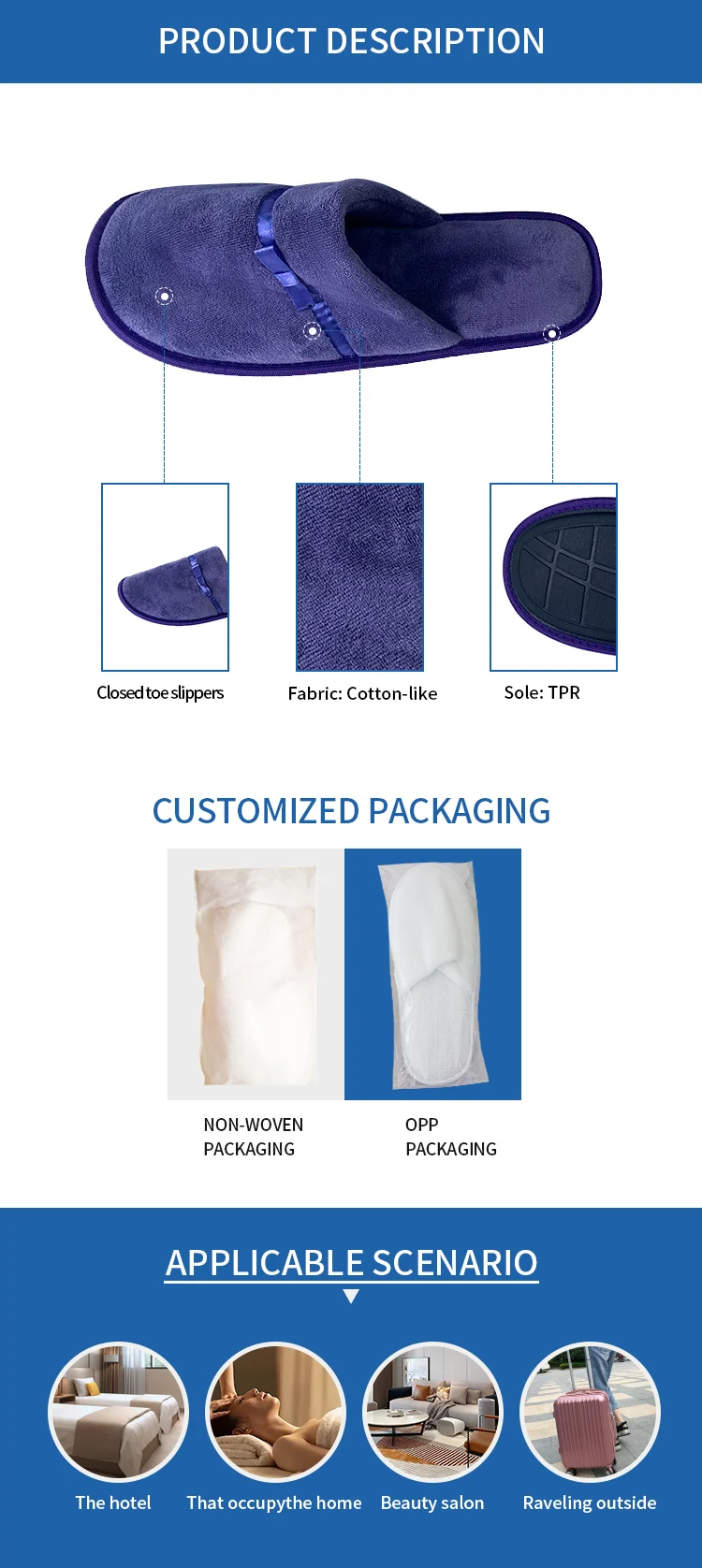 Custom Star Hotel Amenity Set Portable Travel Slippers Made Of Disposable Plastic With Logo ...