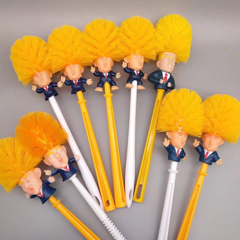 Cartoon Toilet Brush Holder Trump-up Base Yellow/white Open Arms Set ...