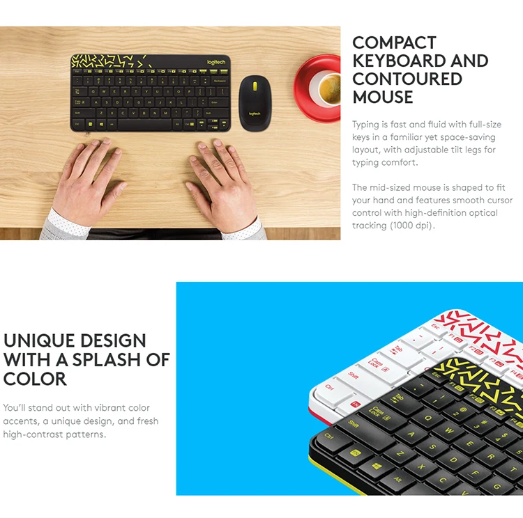 Logitech Mk240 Nano Wireless Keyboard And Mouse Combo Cheerful And ...