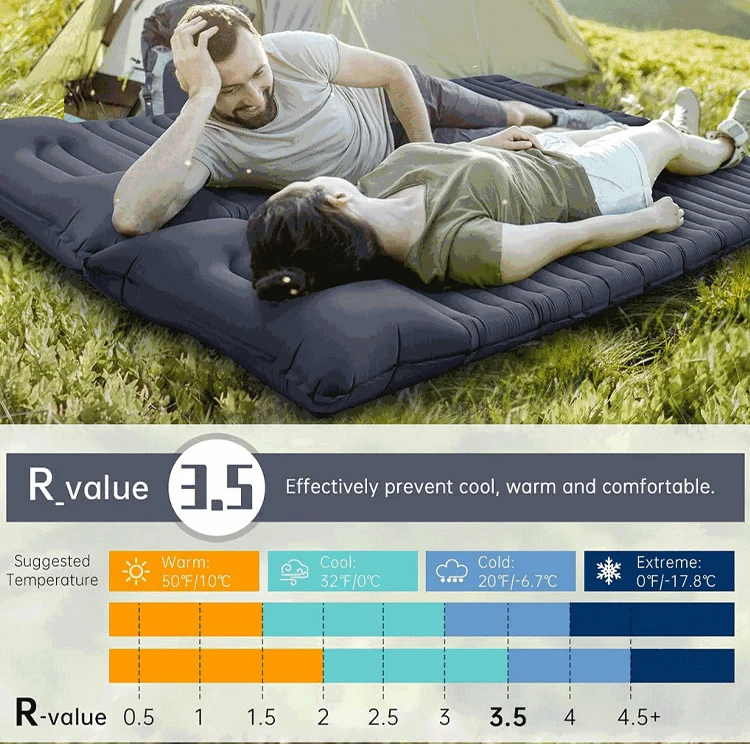 Outdoor Folding Self Inflate Mattress Camping Air Bed 40d Nylon ...