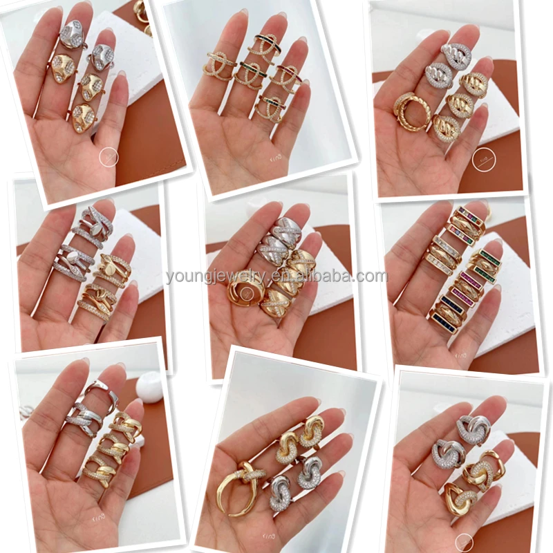 Viral Tiktok Products 2024 Cross Finger Copper Gold Silver Ring For ...