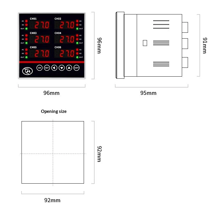 Multi-Channel PID Temperature Controller 2-6 Channel RS485 ...