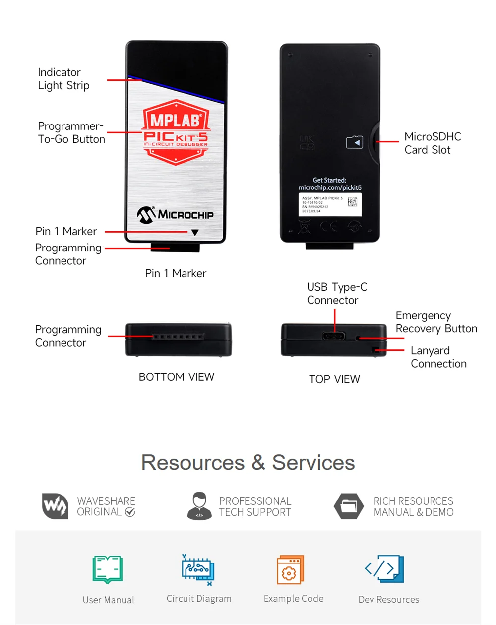 Pickit 5 In Circuit Debuggerprogrammer Programmer To Go Support Type C Port Supports Mplab