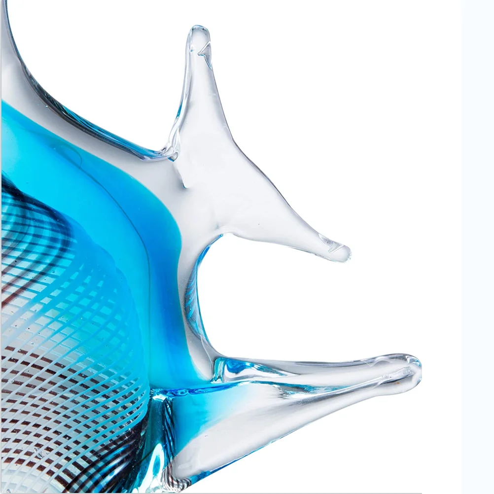 Blue Home Mini Glass Fish Decor Collectible Figurines