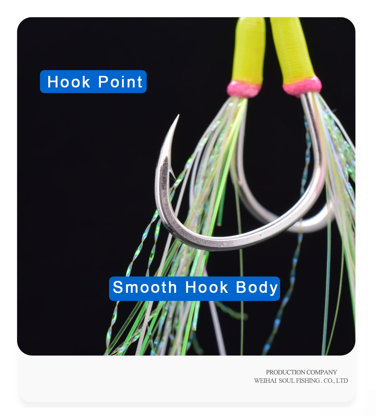 JIGGINGSOUL-AIH01-1pcs Bulk Double Assist Hook Jigging Fishing Hooks ...