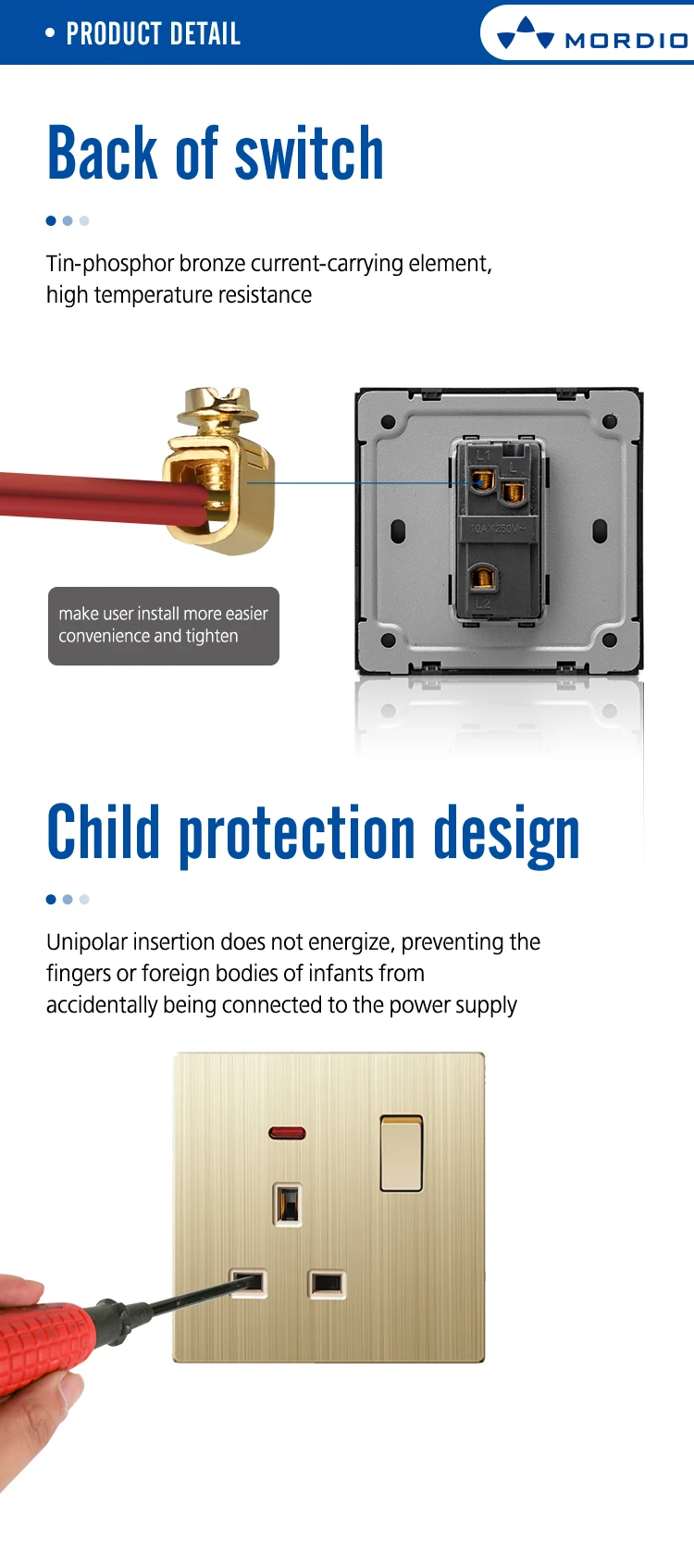 W8 Brushed Pattern Thin Switch Electric Sockets & Switch 13amp