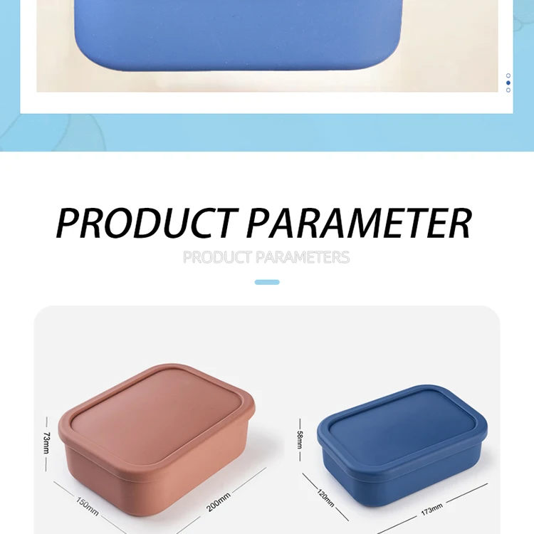 Bento Box With Lid Spoon Fork Silicone 3 Compartment Children's Lunch ...