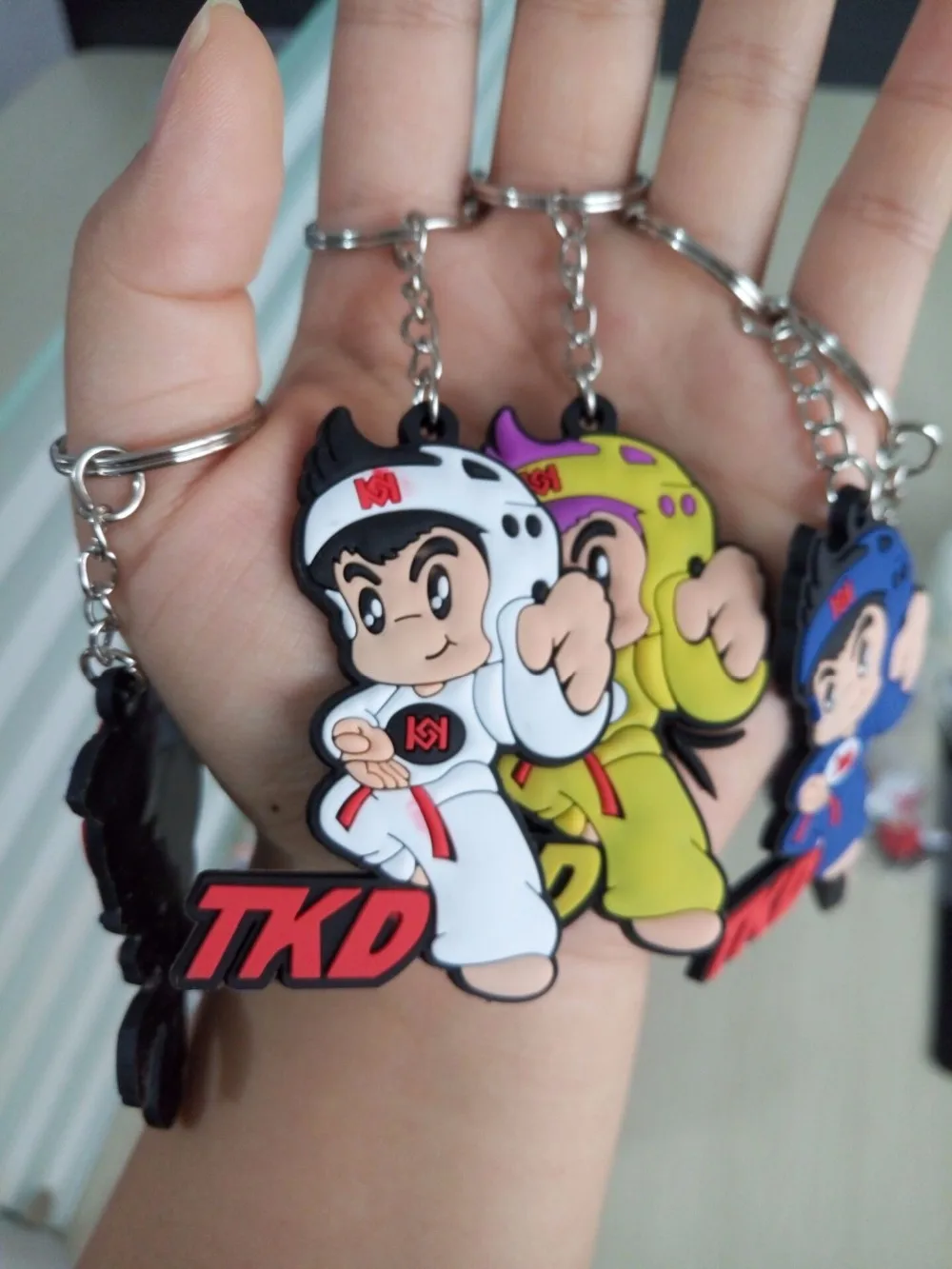 Rubber 3D Taekwondo Keychain Ring - Durable Unisex Keychains for Kids ...