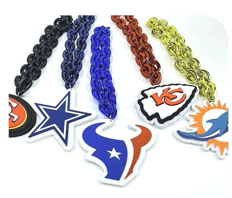 Wholesale Custom Detroit Fan Chain 3d Eva Fans Chain Blue Electroplated ...