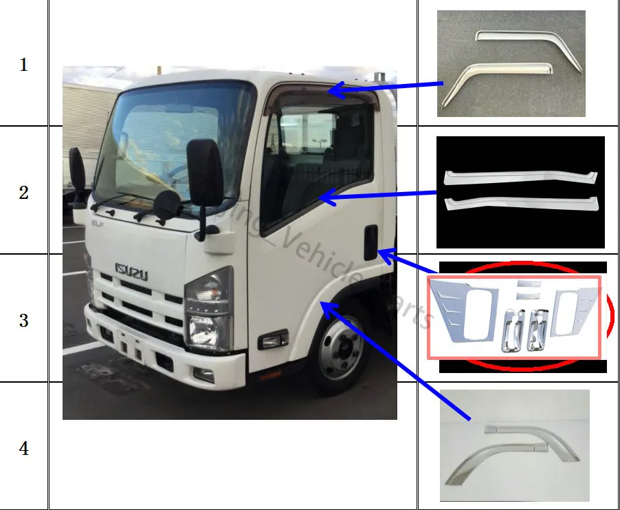 Vehicle Japan Series Chrome Accessories Include For Isuzu 700p Npr 2008 ...