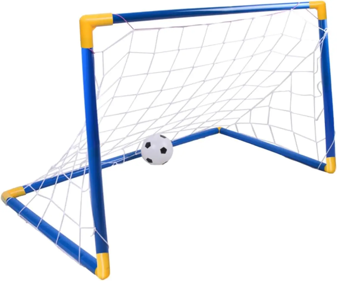 Kids Portable Mini Soccer Goal & Football Set Quick-Folding Training ...