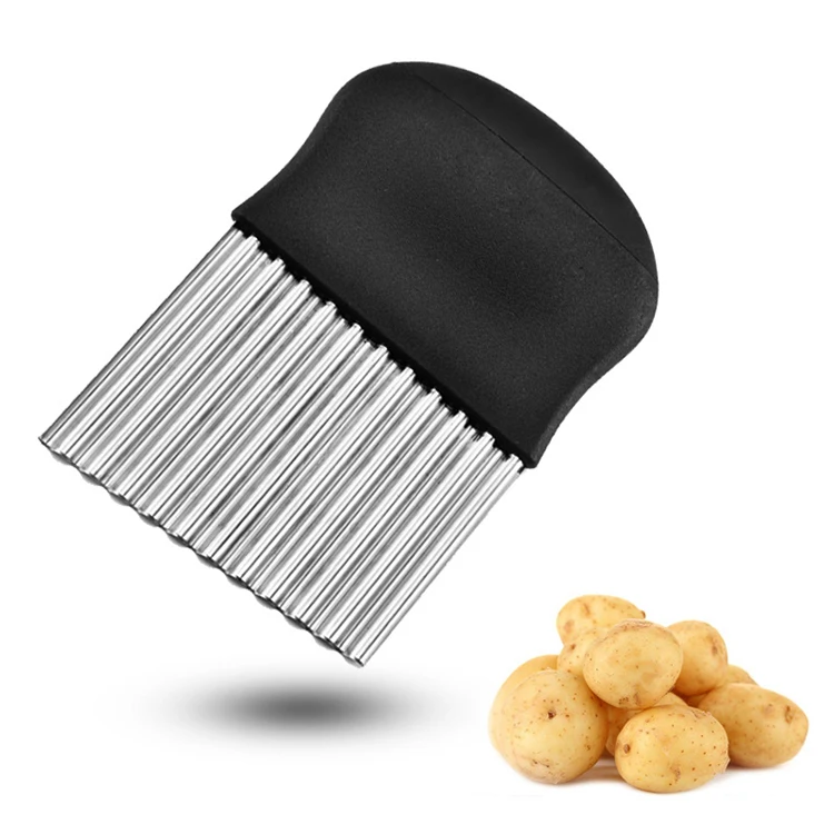 Stainless Steel Manual Potato Chips Crinkle Cutter French Fry Slicer ...