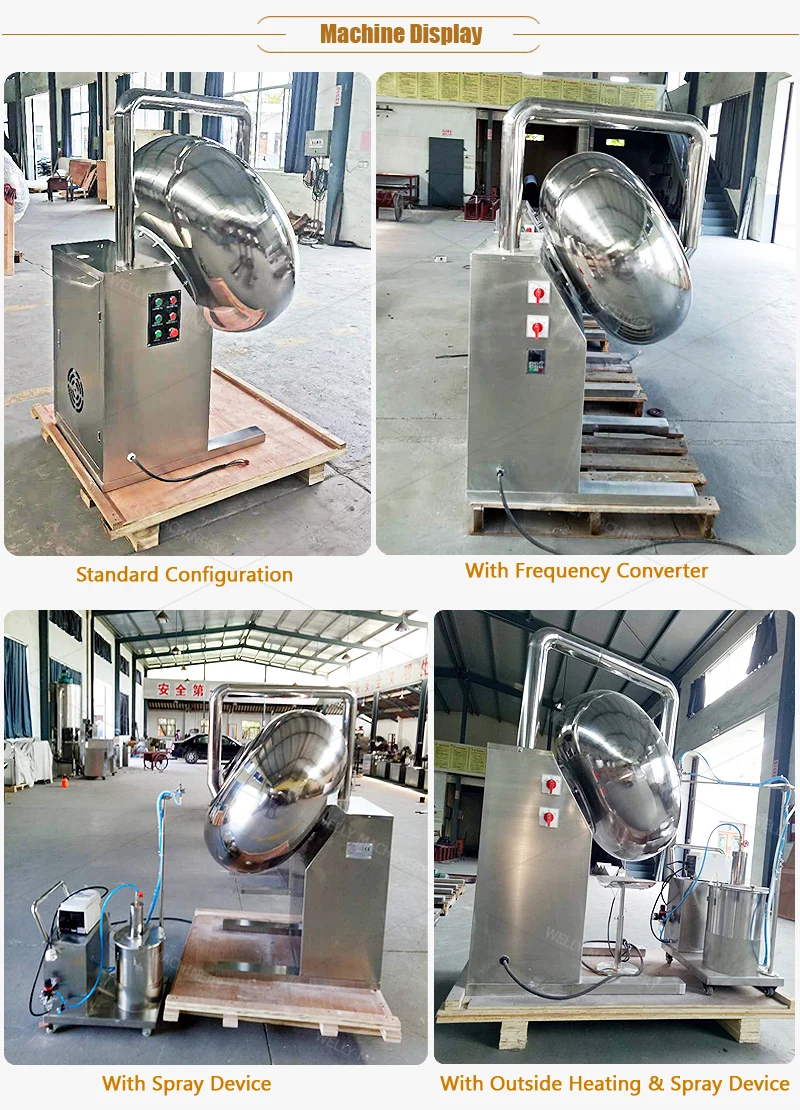 Small Birthday Cake Enrobing Sugar Pan Seed Chewing Gum Chocolate Polishing Chocolate Coating ...