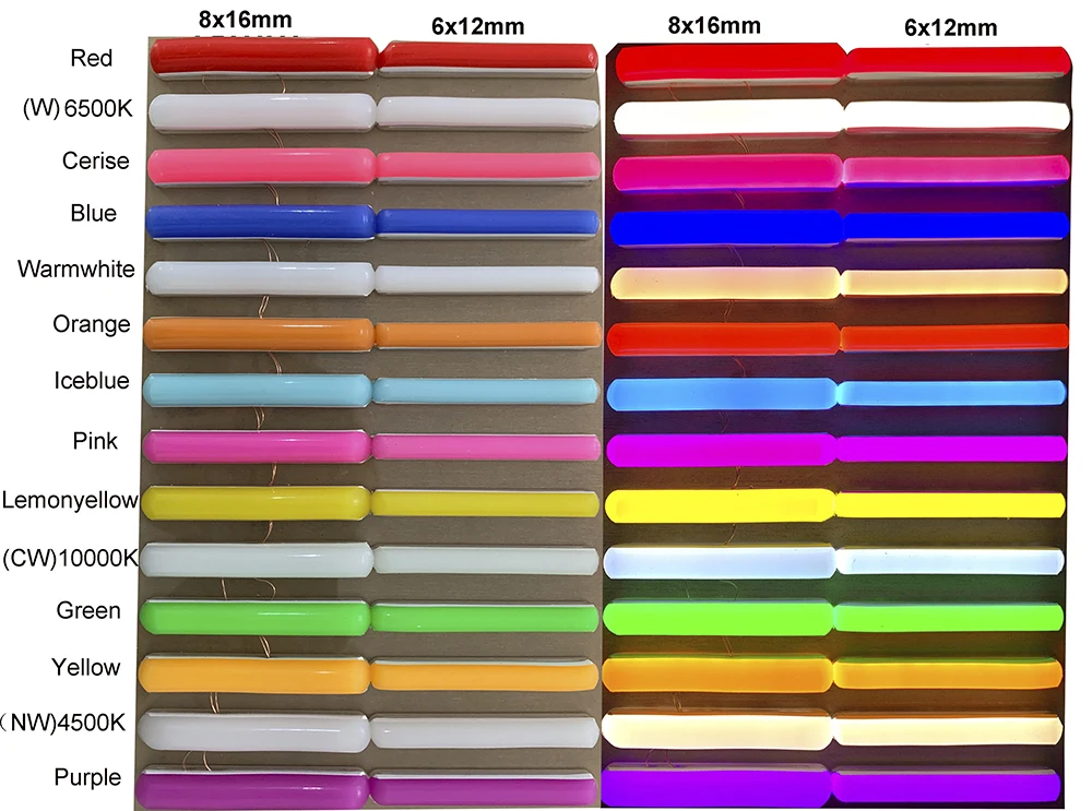 12 Various Colors Silicone Neon Cover 6mm 8mm 10mm 12mm Separated Led ...