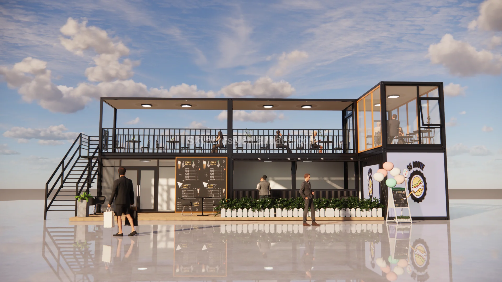 Luxury Shipping Container House for Mobile Restaurants