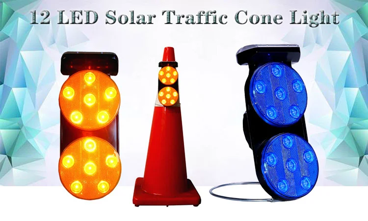 12 Led Solar Warning Light Ip66 Waterproof Traffic Waning Light Road ...