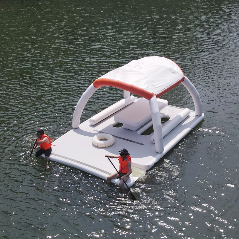 Large Inflatable Water Park Floating Kayak Docks Floating Island Raft ...