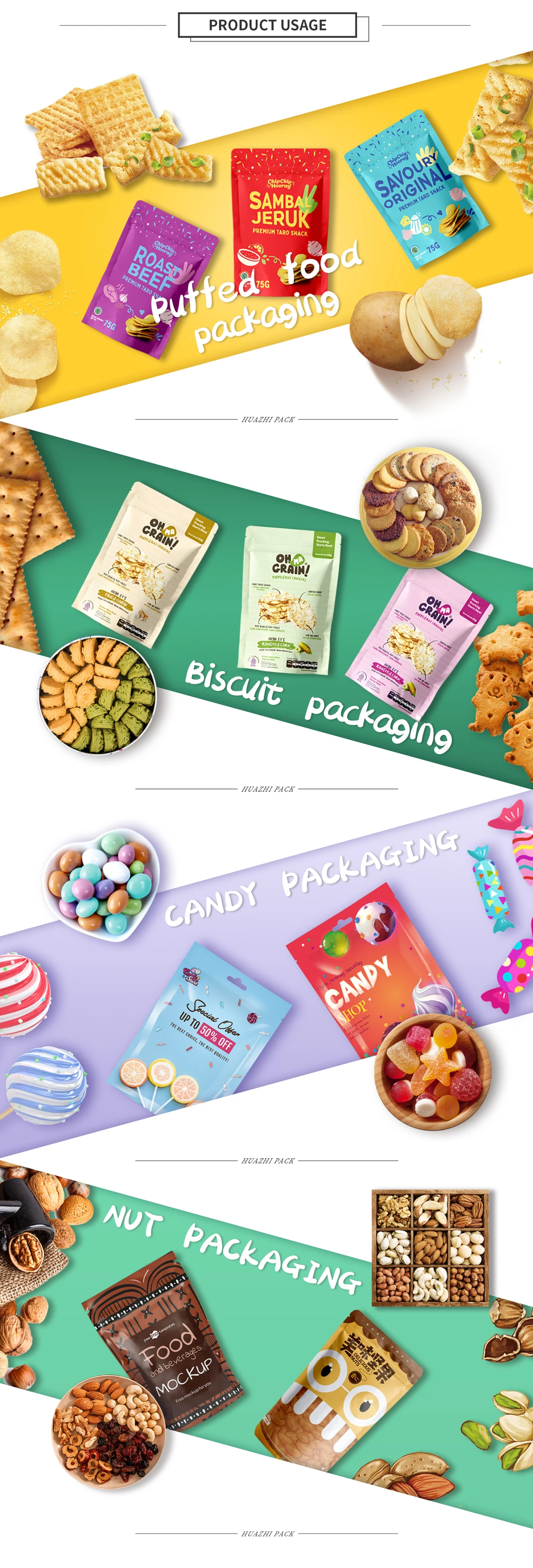 Custom Food Grade Pouches - Perfect for Snack Packaging