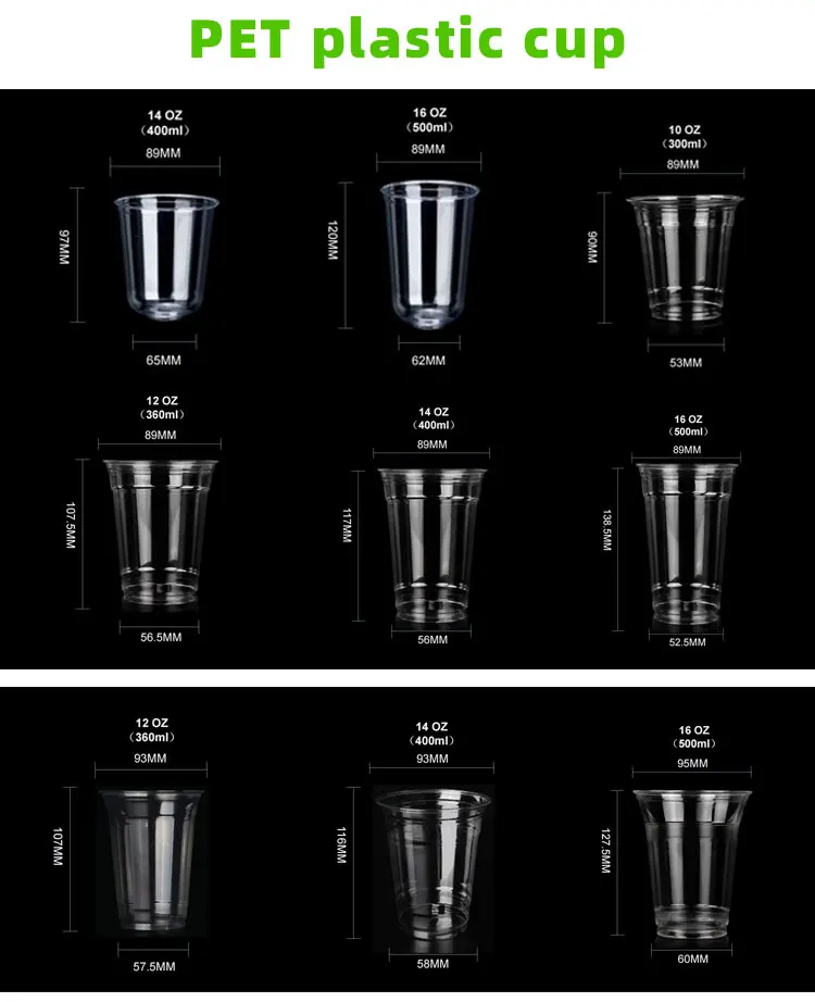 16oz Clear Plastic Cups Can Match Lid And Straw,Disposable Cups With ...