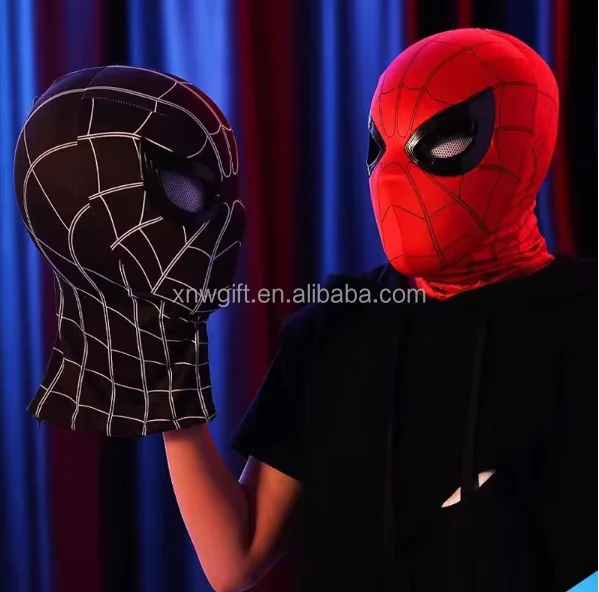 Spider Man Mask - Electronic LED Flashing Eyes for Adults