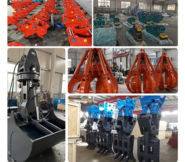 5-35 Ton Excavator Scrap Metal Grapple with 5 Claws 6 Tines Hydraulic ...
