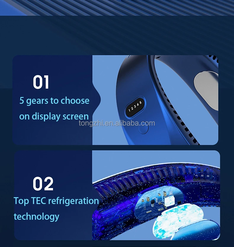 Wearable Neck Fan Usb Portable Cooling Fan Outdoor Rechargeable Sports ...