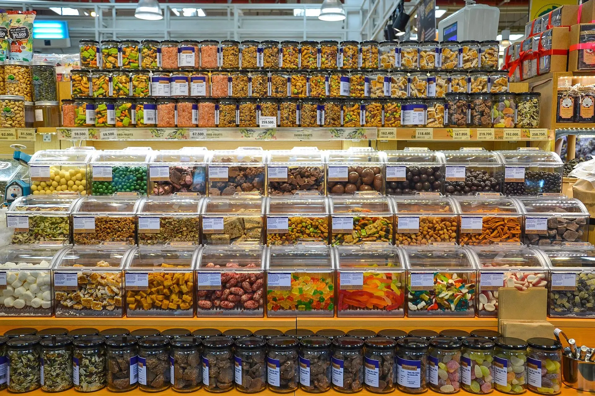 Plastic Food Grade Round Airtight Candy Cereal Grain Nuts Jar Display ...