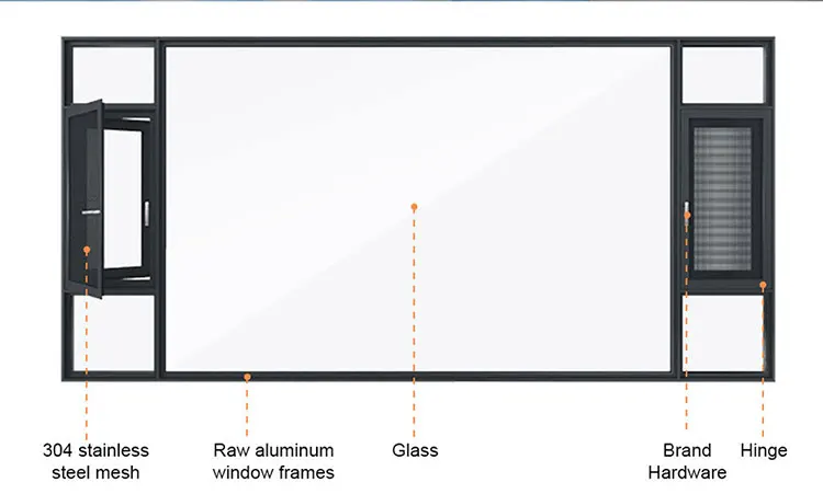 Project Soundproof Impact Swing Casement Window Thermal Break Double ...