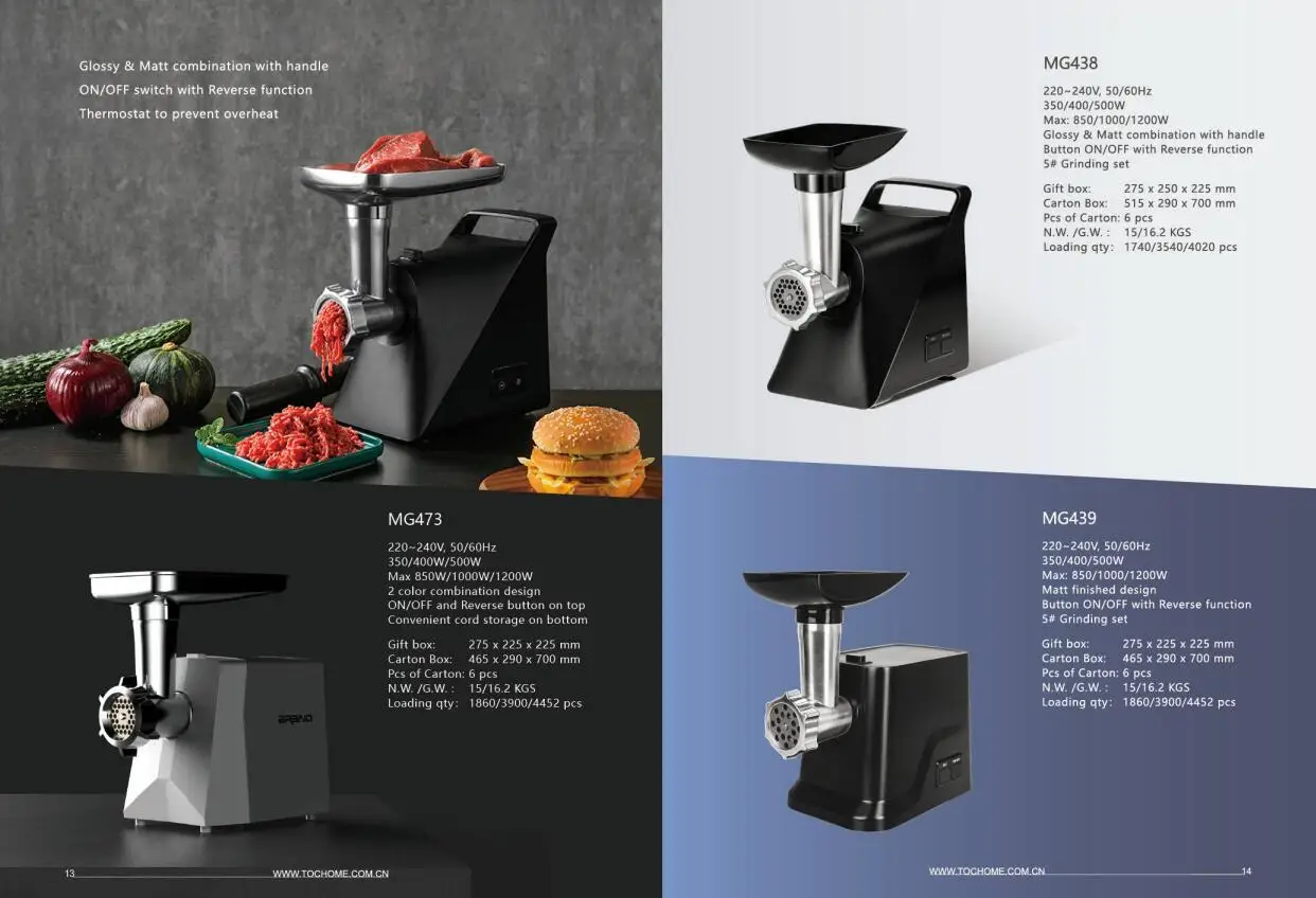 Matt Finished Design Electric Multifunctional Food Processor Chopper ...