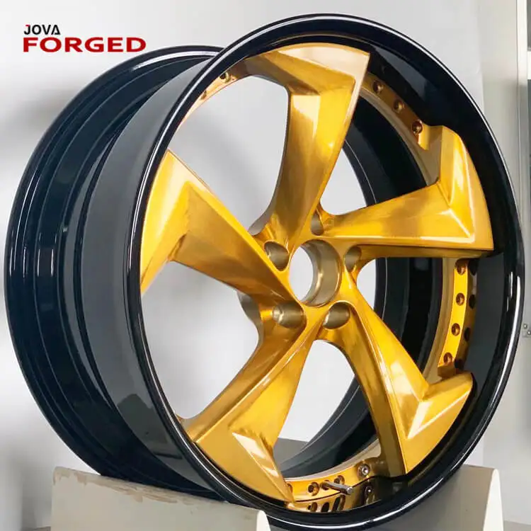 Brushed Gold 2pc Wheels Aftermarket Aluminium Alloy Forged 20" 19" 18 ...