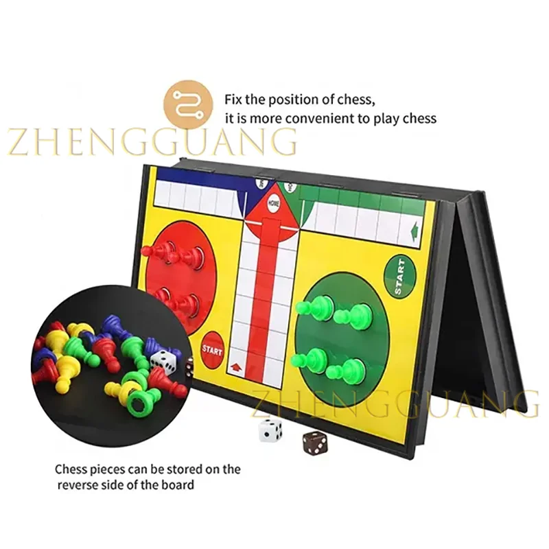 Manufacture Large Size Folding Portable Board Game Magnetic Ludo Chess ...