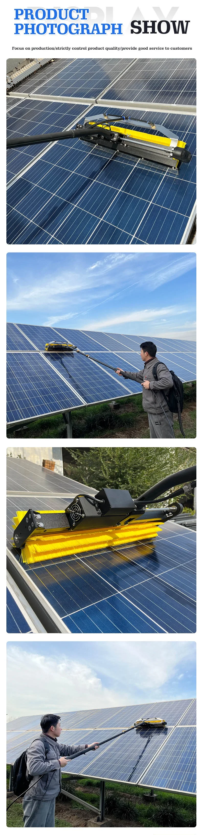 Dual Head Pv Cleaning Panel Machines For Roof Solar Module Rolling ...