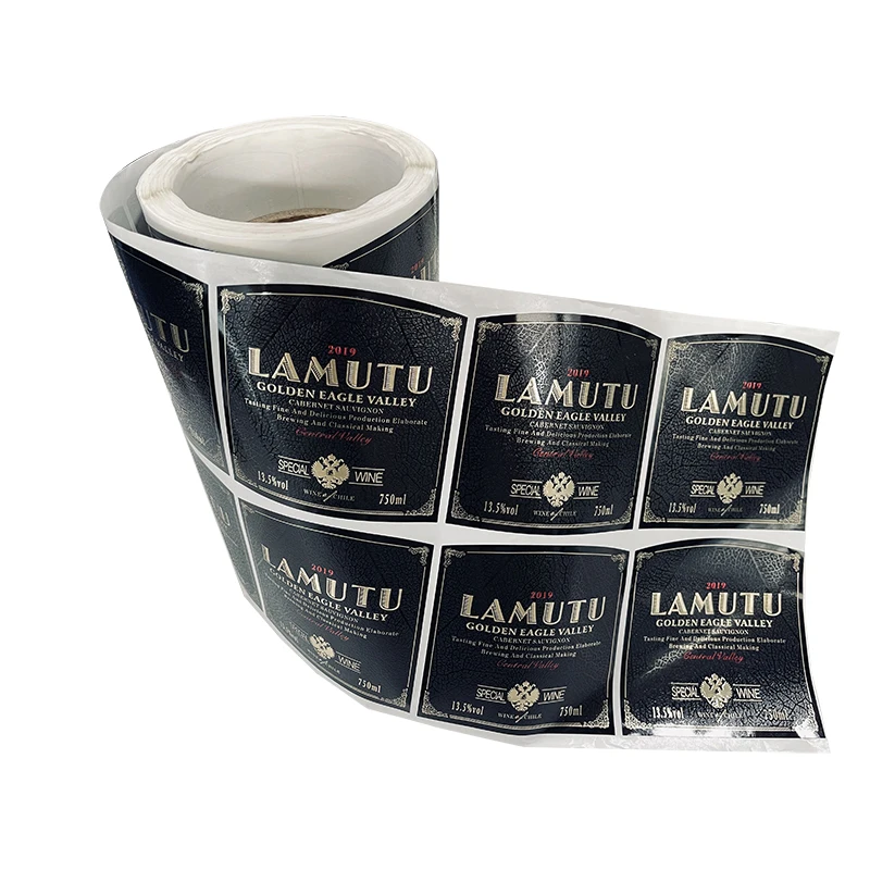 Gold Foiled Matt Lamination Bottle Labels Recyclable/Biodegradable ...