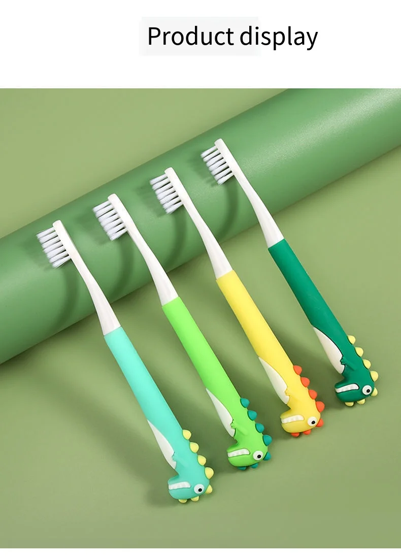 Cartoon Dinosaur Children's Toothbrush Soft Fine Hair Mouth Guard Small ...