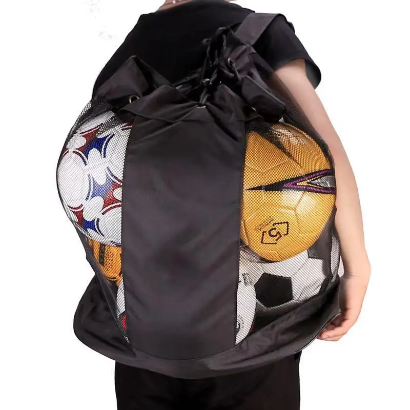 Extra Large Mesh Ball Carry Bag Drawstring Waterproof Shoulder Backpack ...